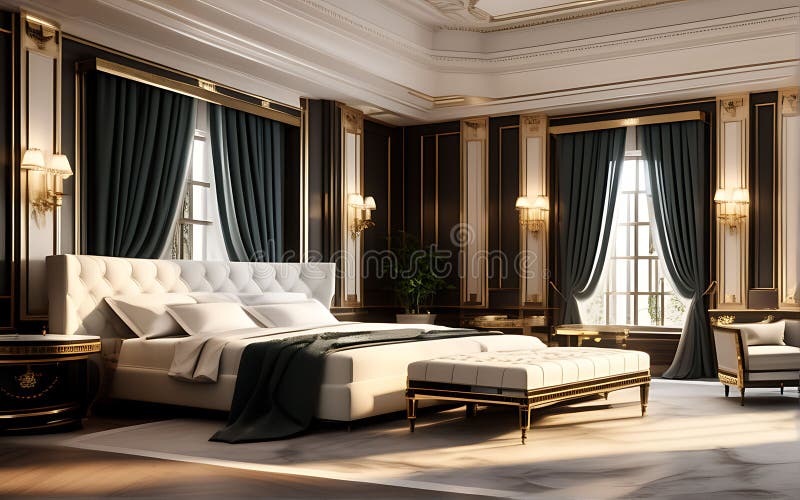 Elite Retreat: Opulent High-End Room Interior in a Luxurious Classy ...