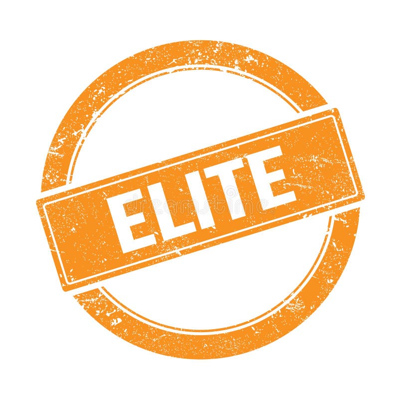 ELITE Text on Orange Grungy Round Stamp Stock Illustration ...