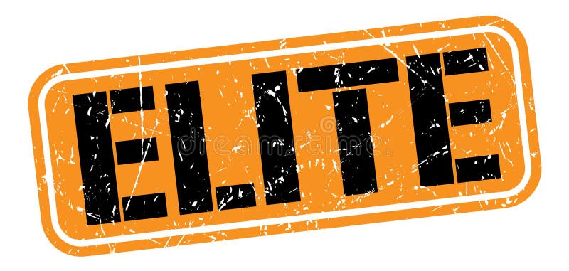 ELITE Text Written on Orange-black Stamp Sign Stock Illustration ...