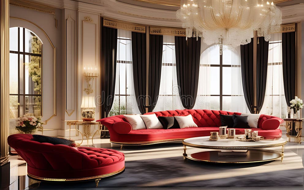 Elite Tranquility: Opulent High-End Room Interior in a Luxurious ...