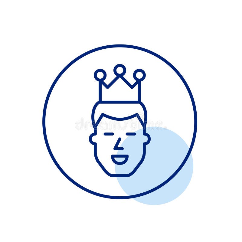 Elite User. Man User Avatar with a Crown, Representing a High Level of ...