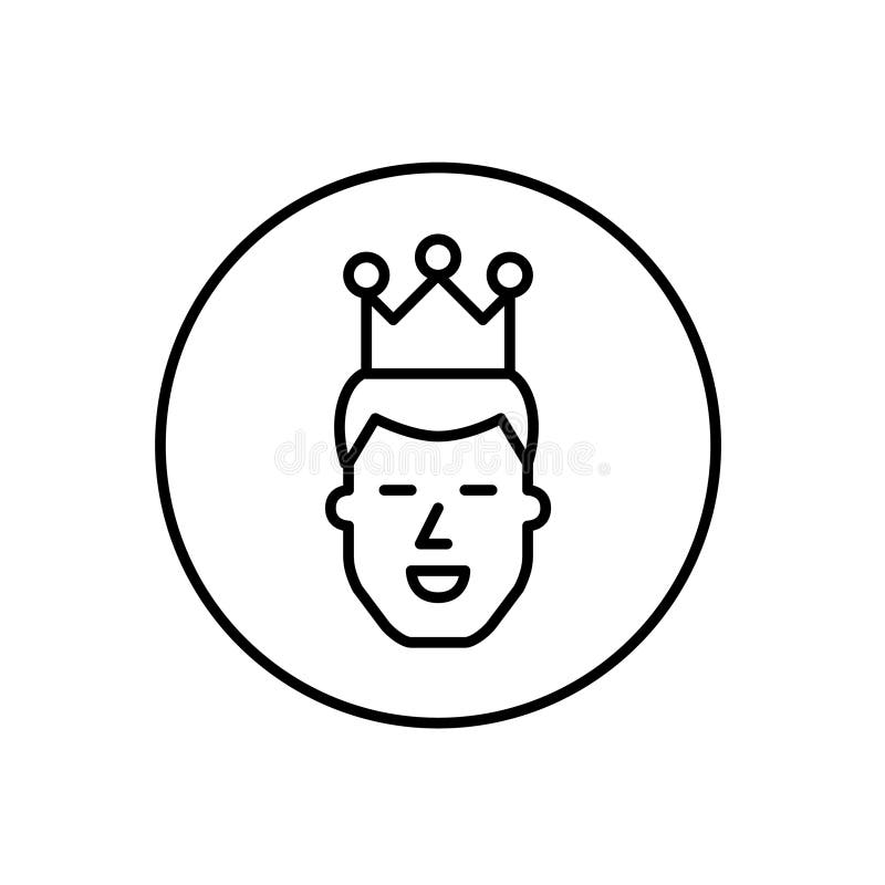 Elite User. Man User Avatar with a Crown, Representing a High Level of ...