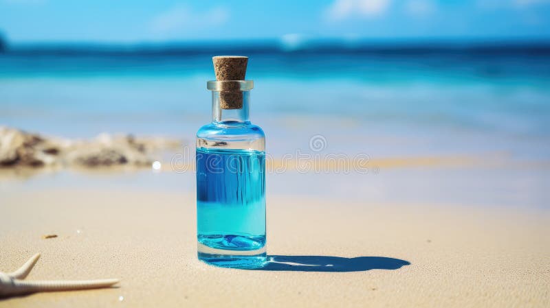 Elixir blue tincture stock illustration. Illustration of nature - 375633415