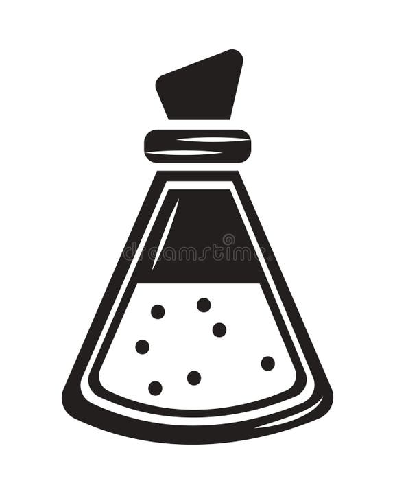Elixir Bottle Silhouette Icon Stock Vector - Illustration of drink ...