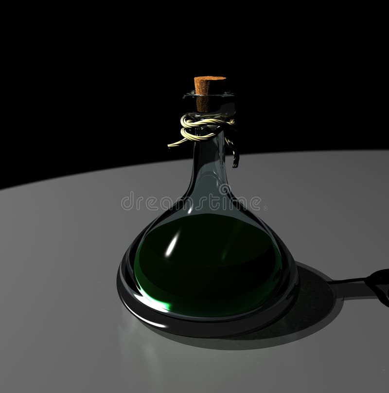 Elixir, 3d Rendering Glass Bottle Fantasy Games Stock Illustration ...