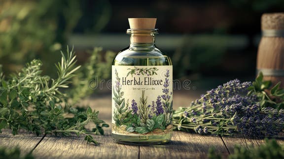 Elixir Dropper Bottle Label Stock Illustration - Illustration of ...