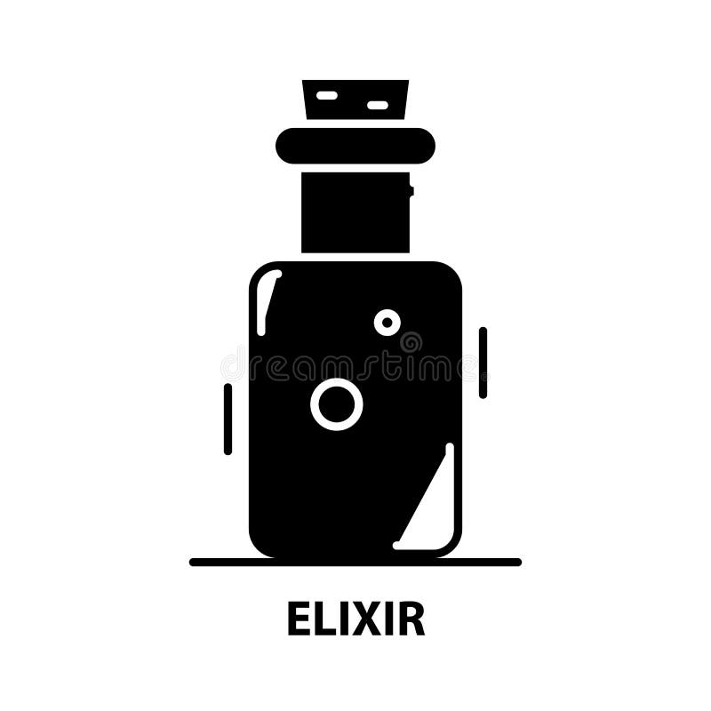 Elixir Icon, Black Vector Sign with Editable Strokes, Concept ...