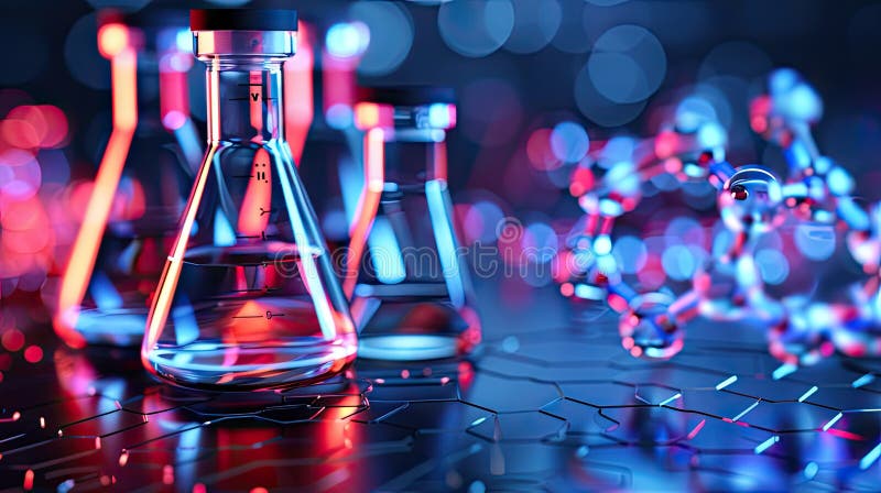 Elixir of the Shadows: a Group of Chemical Flasks Stock Image - Image ...