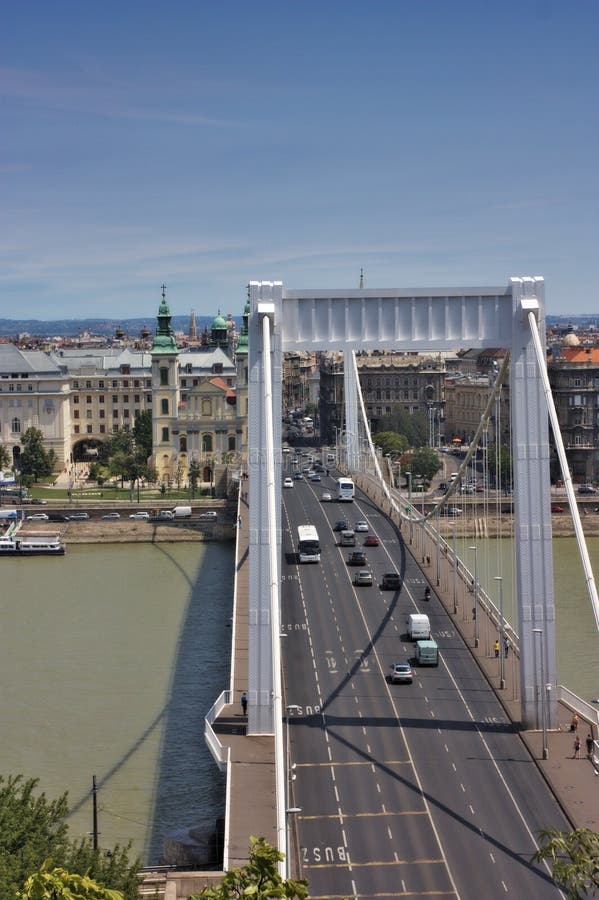 Elizabeth Bridge in Budapest Hungary Stock Image - Image of ...
