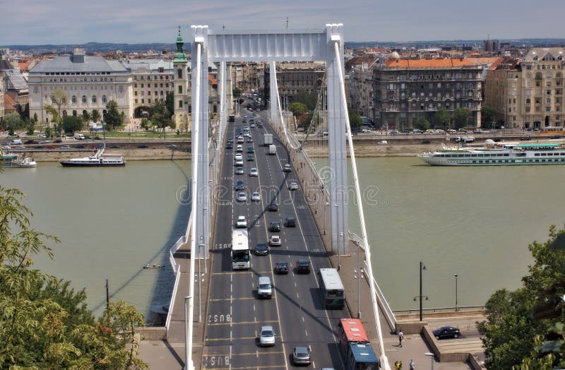 Elizabeth Bridge in Budapest Hungary Stock Photo - Image of cityscape ...