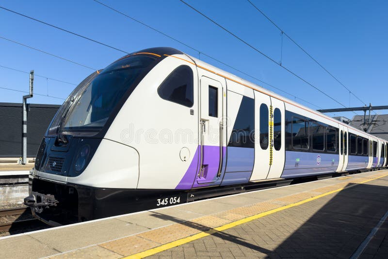 Elizabeth Line Class 345 Train Electric Multiple Unit at Platform Under ...