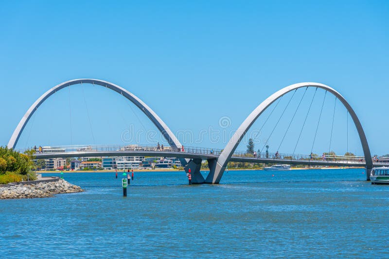 Elizabeth Quay Bridge in Perth, Australia Editorial Stock Photo - Image ...