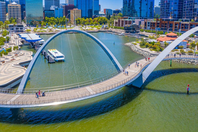 Elizabeth Quay Bridge in Perth, Australia Editorial Stock Photo - Image ...
