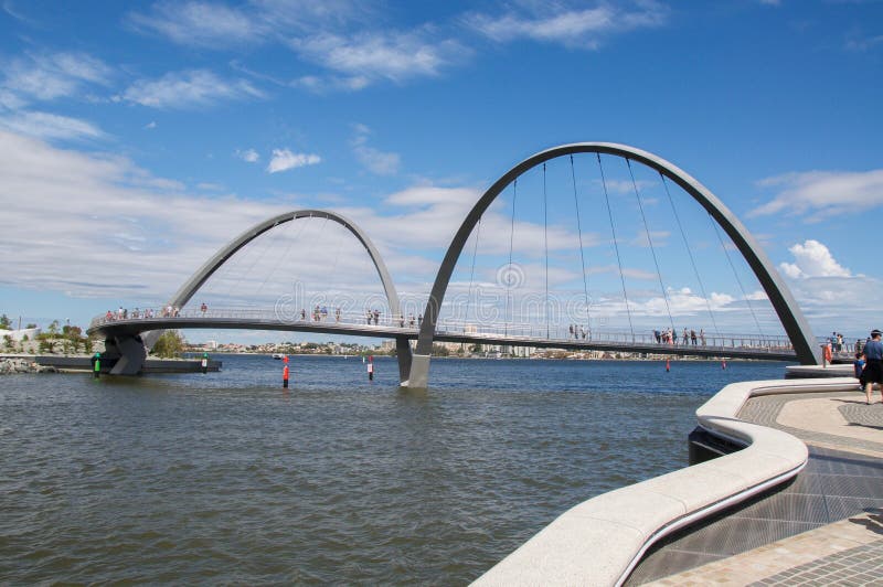 Elizabeth Quay Bridge in Perth Editorial Stock Photo - Image of unique ... Elizabeth Quay Bridge in Perth Editorial Stock Photo - Image of unique ...