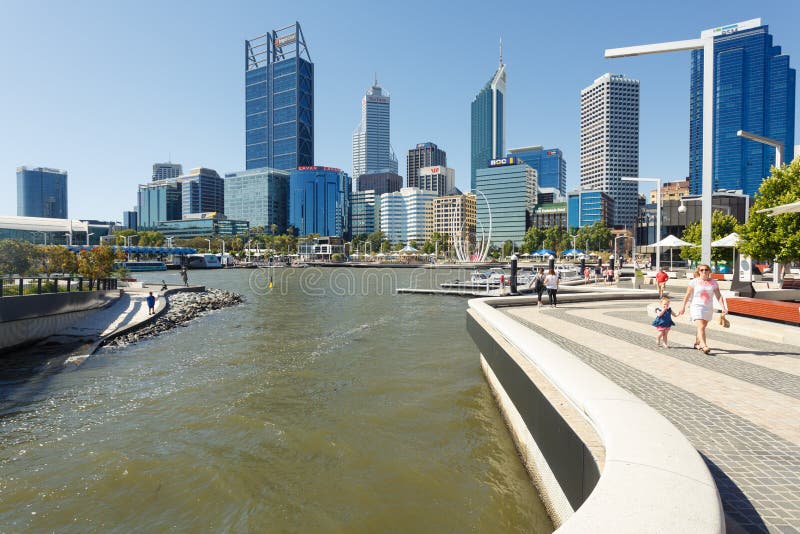 Elizabeth Quay during the Day Editorial Photo - Image of swan, quay ...