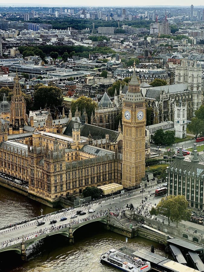 Elizabeth Tower from London Eye Editorial Photo - Image of monastery ...