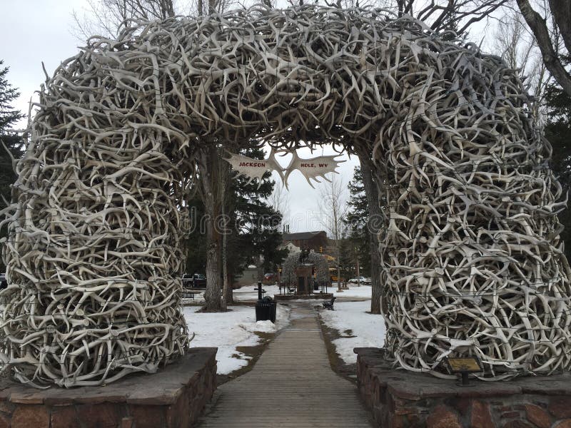 Elk Antler Arch stock image. Image of antler, wyoming - 70091093
