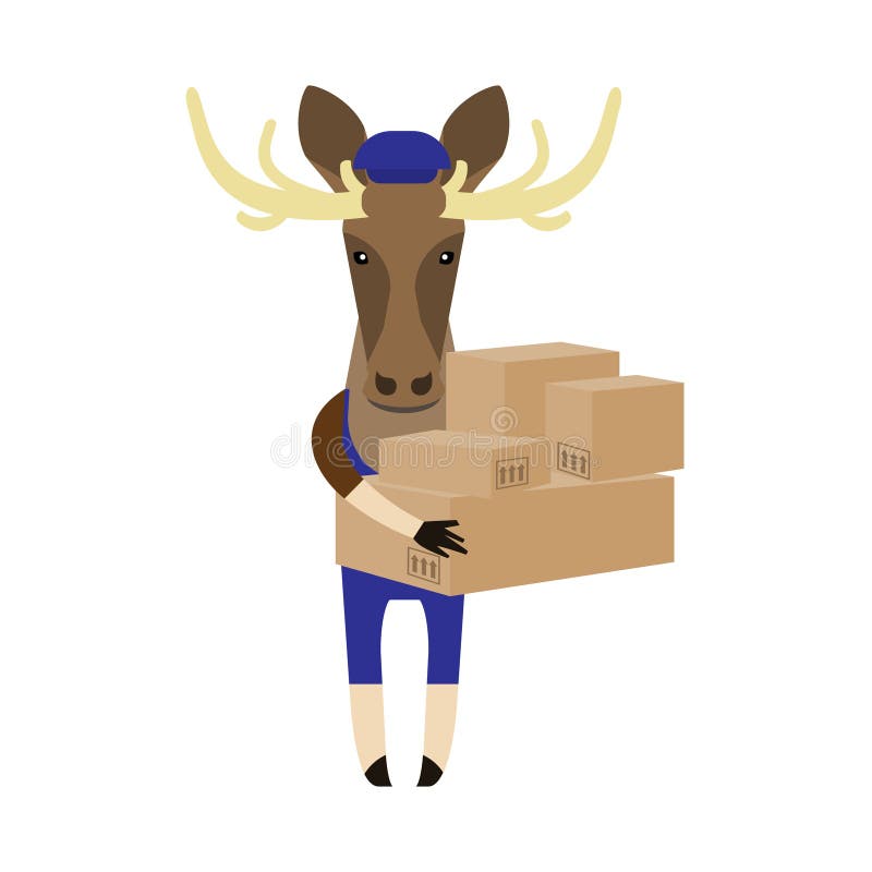 Delivery boy with boxes stock vector. Illustration of messenger - 35222370