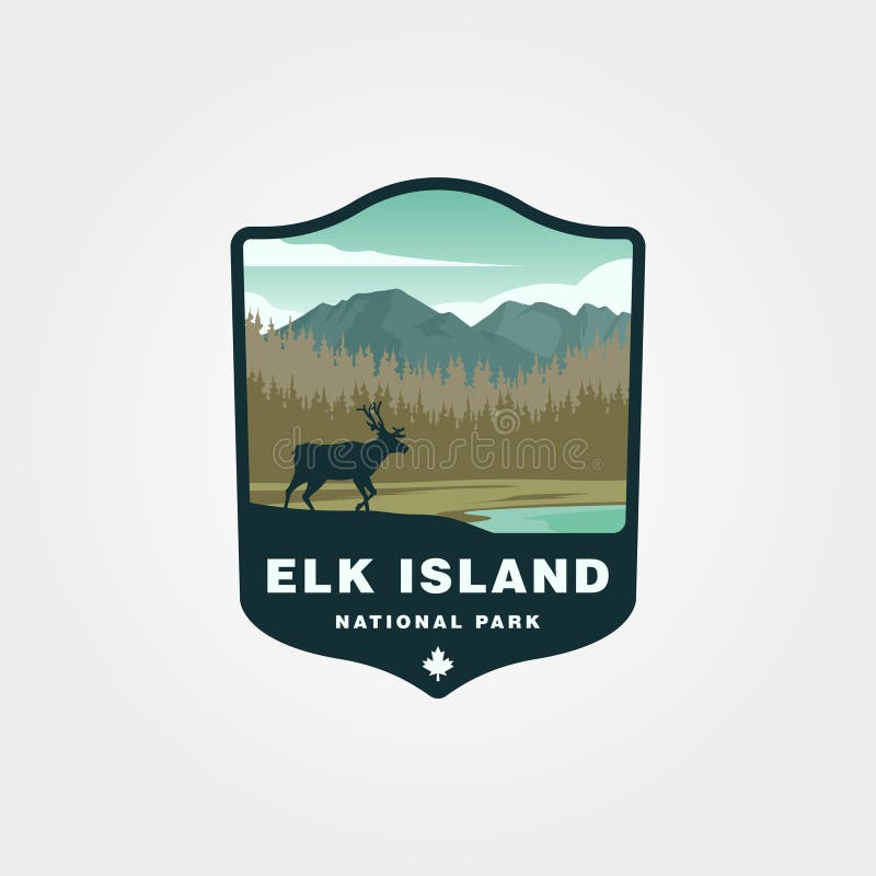 Elk Island National Park Vintage Logo Illustration Design, Canada ...