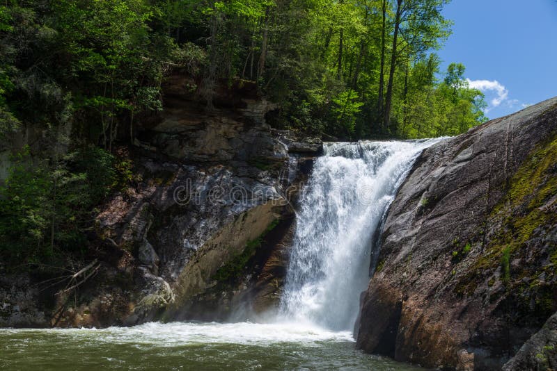 Elk River Falls Under a Blue Sky in the Spring. Stock Photo - Image of ...
