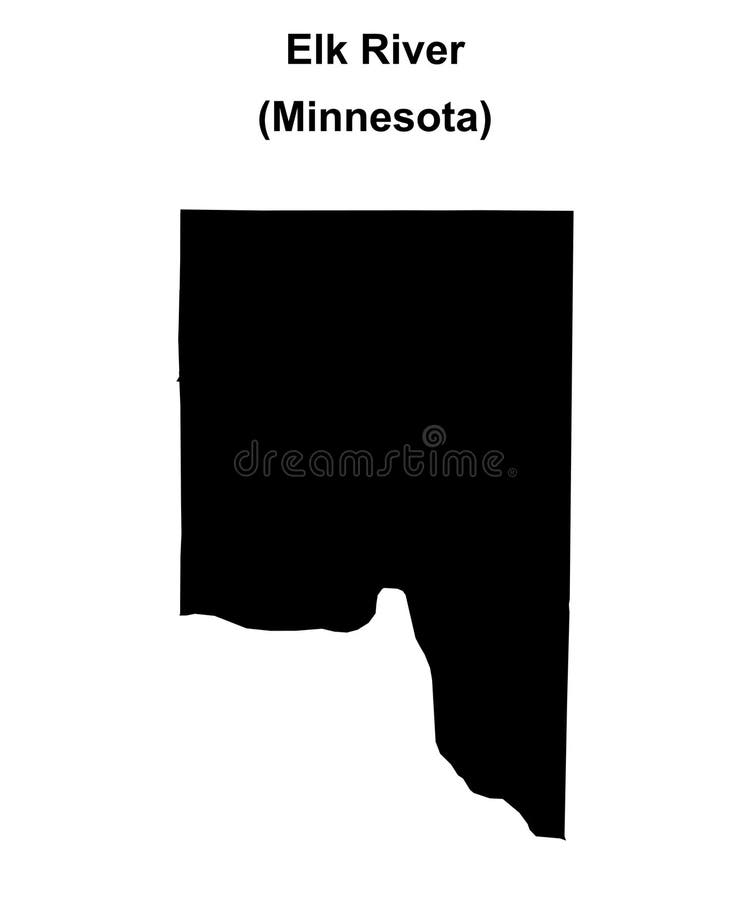 Elk River outline map stock vector. Illustration of blank - 357450306