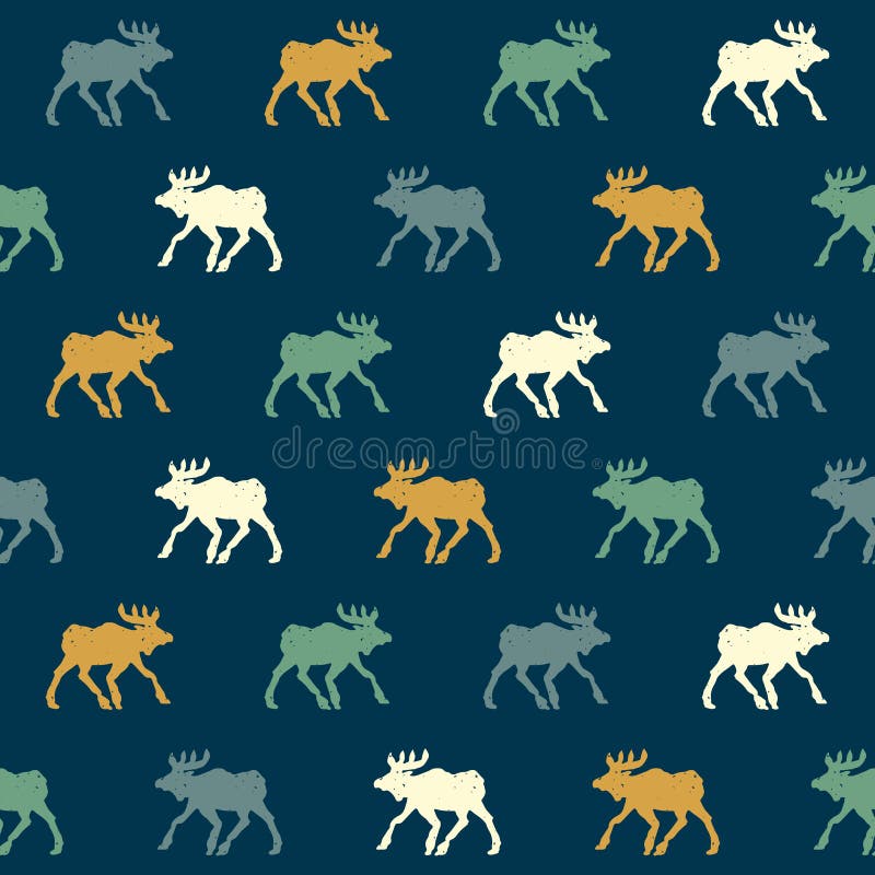 Elk seamless pattern stock vector. Illustration of icon - 197261619