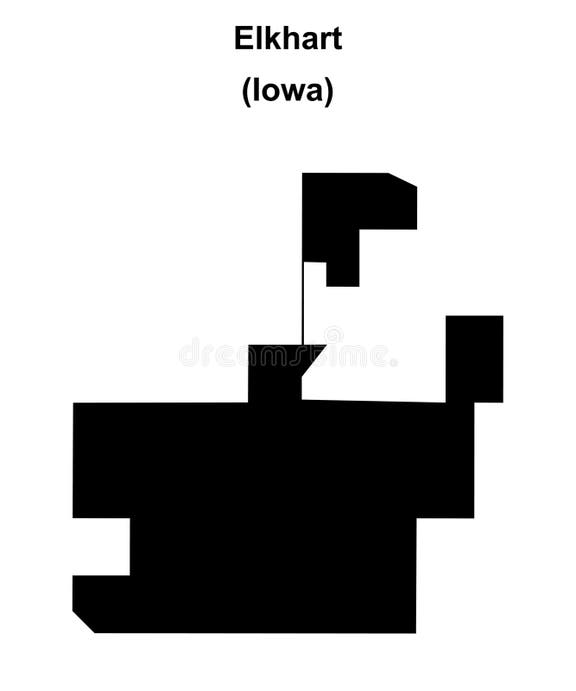 Elkhart outline map stock vector. Illustration of vector - 387203380