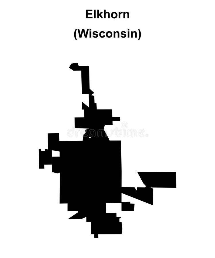 Elkhorn outline map stock vector. Illustration of shape - 357624193