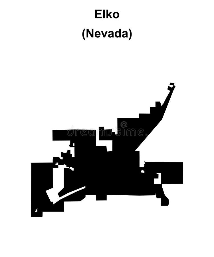 Elko outline map stock vector. Illustration of boundaries - 357488191