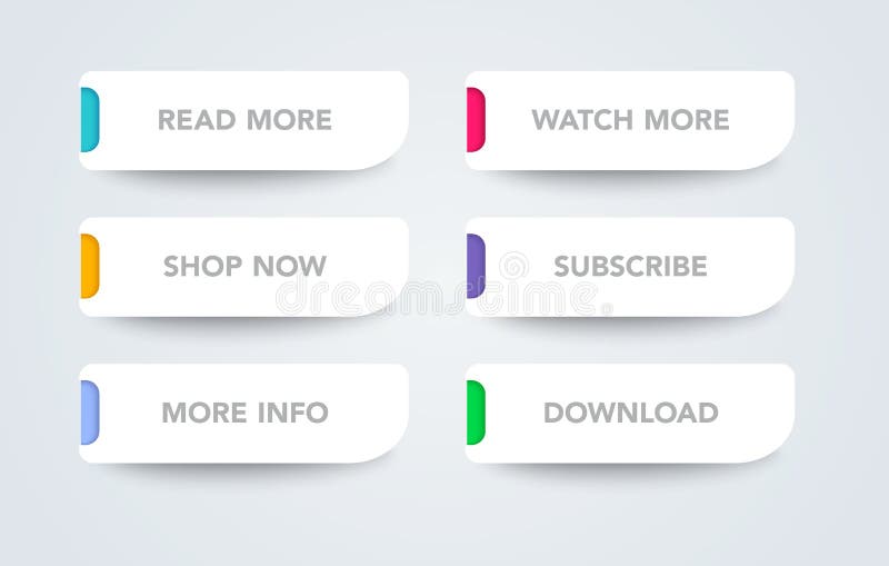 Vector Illustration Modern Clean Flat Style Button Set. Web Element ...