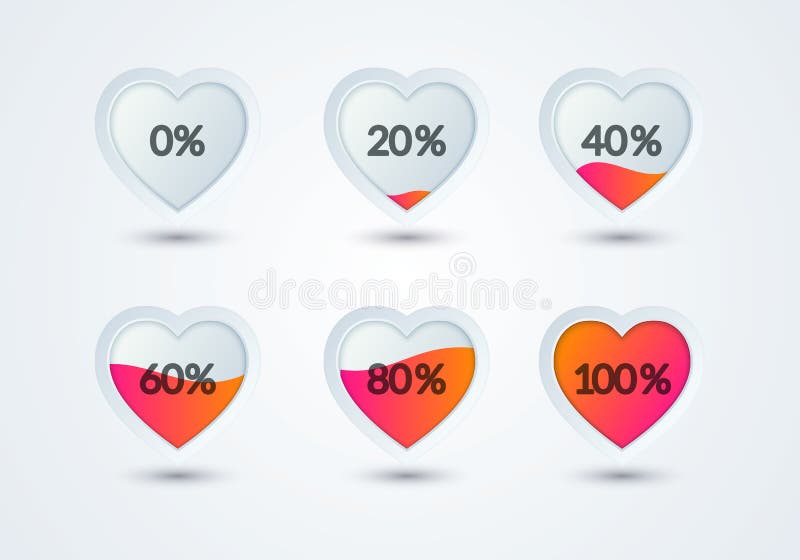 Rating of hearts stock vector. Illustration of heart - 35905320