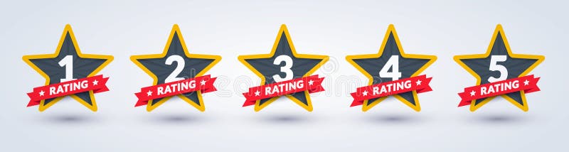 Vector Illustration 5 Stars Rating with Ribbon Stock Vector ...