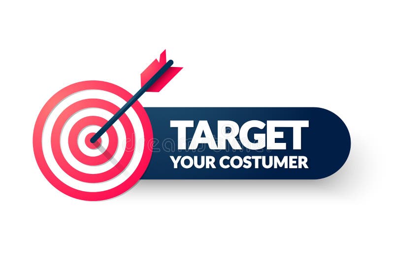 Target Your Costumer Label with Arrow Stock Vector - Illustration of ...
