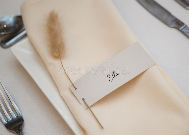 Ella Name Plate Beautiful Setting on Table Stock Photo - Image of label ...