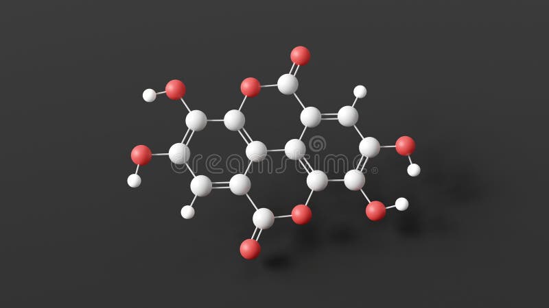 Ellagic Acid Molecule, Structural Chemical Formula, Ball-and-stick ...