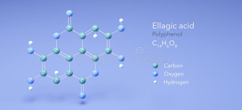 Ellagic Acid Molecule, Molecular Structures, Polyphenol, 3d Model ...