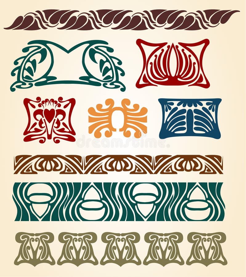 Ellement Del Nouveau Del Arte Ilustración del Vector - Ilustración de ...