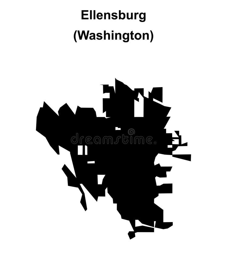 Ellensburg outline map stock vector. Illustration of washington - 357621123