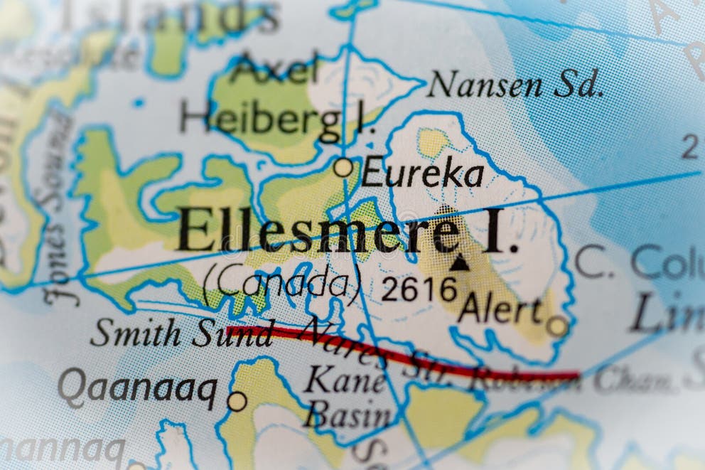 Ellesmere Island, Canada Highlighted on a World Map Stock Photo - Image ...