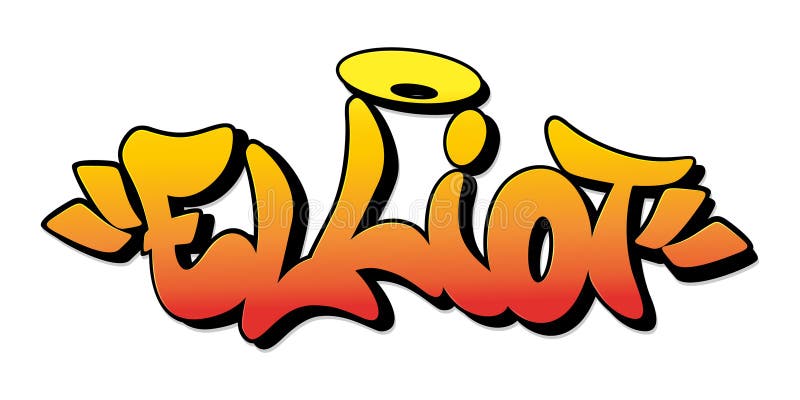 Elliot Name in Graffiti Style. Vector Illustration. Stock Vector ...