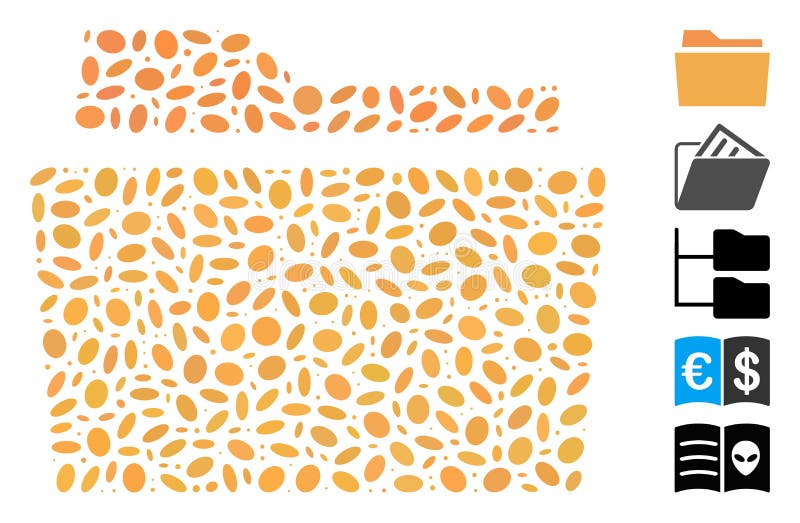 Ellipse Collage Folder stock illustration. Illustration of scattered ...