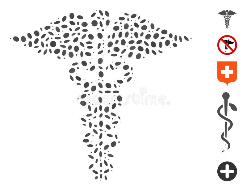 Ellipse Collage Medical Caduceus Emblem Stock Illustration ...