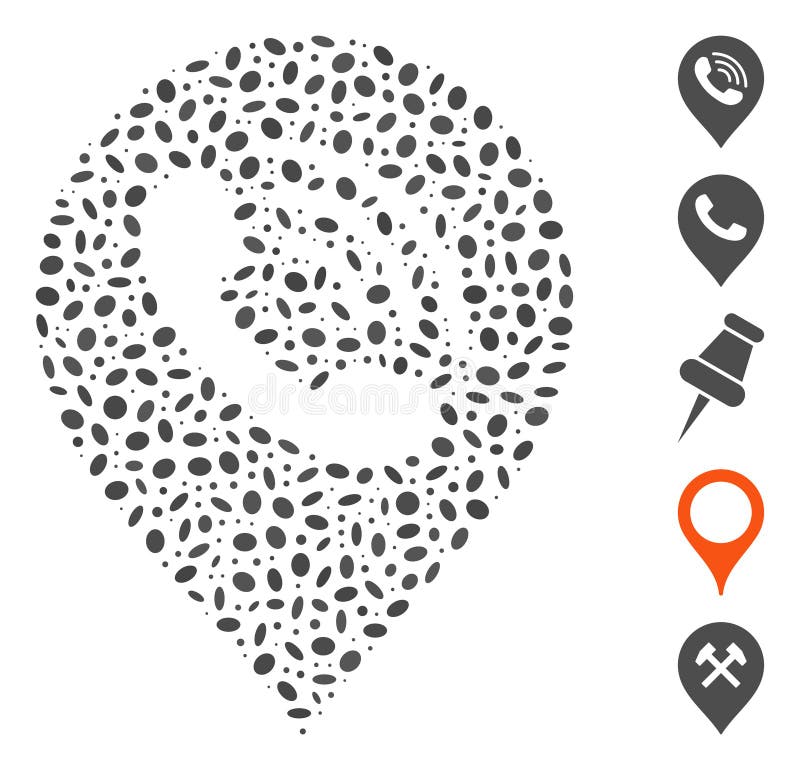 Ellipse Collage Phone Call Marker Stock Illustration - Illustration of ...