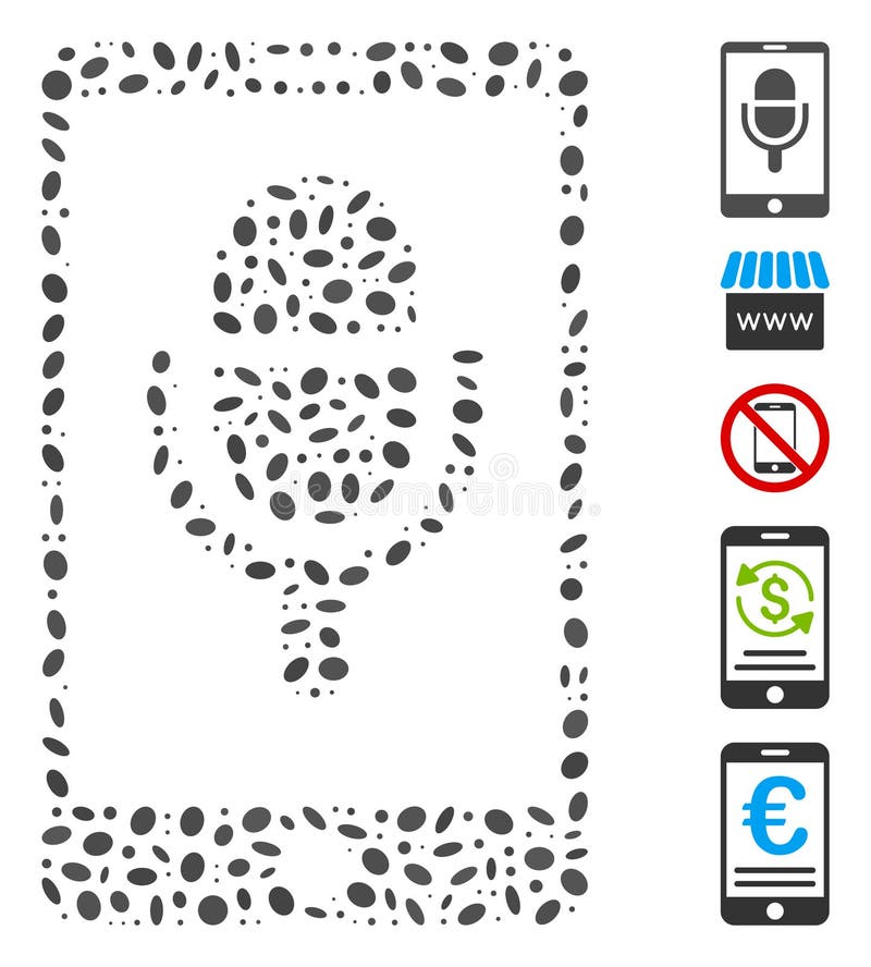 Ellipse Collage Phone Microphone Stock Illustration - Illustration of ...