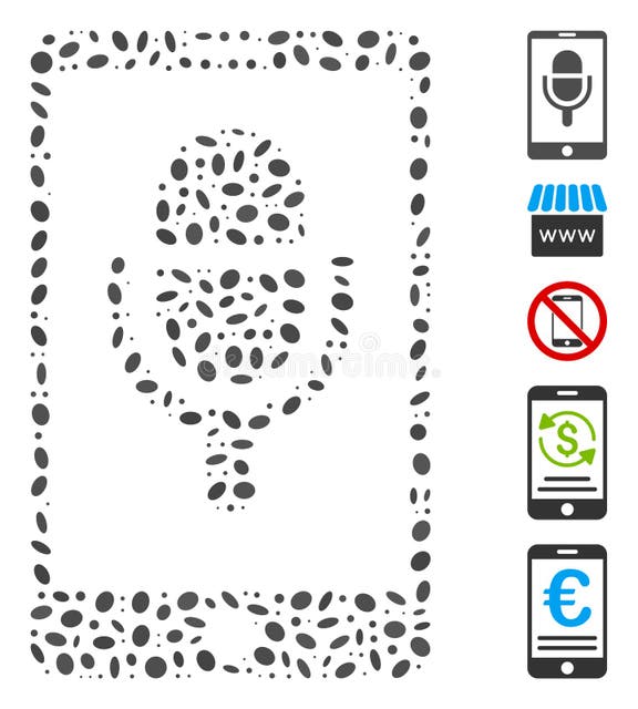 Ellipse Collage Phone Microphone Stock Illustration - Illustration of ...