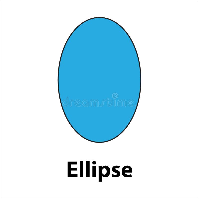Ellipse Geometric Shape Blue Color Vector Stock Vector - Illustration ...