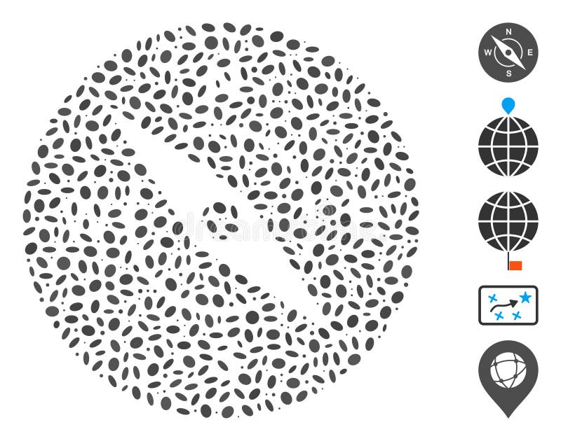 Ellipse Mosaic Compass stock illustration. Illustration of design ...