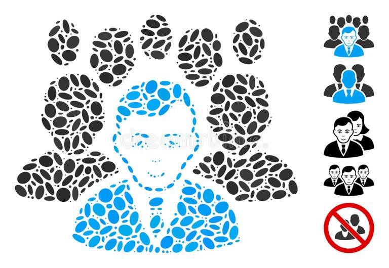 Ellipse Mosaic Crowd stock illustration. Illustration of composed ...