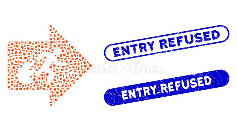 Ellipse Mosaic Fire Exit with Textured Entry Refused Seals Stock Vector ...