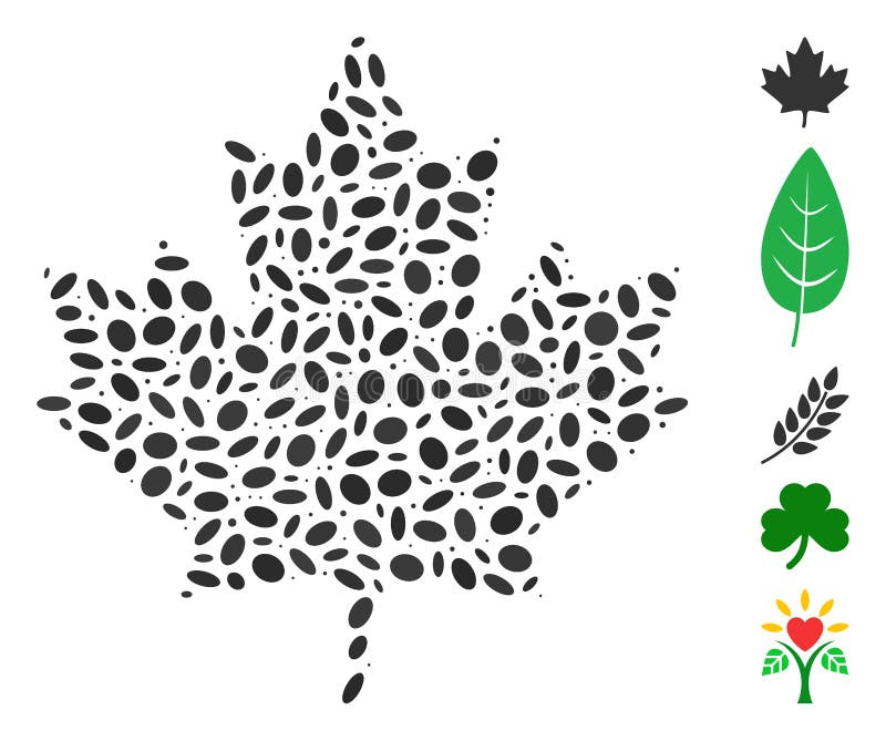 Ellipse Mosaic Maple Leaf stock illustration. Illustration of oval ...